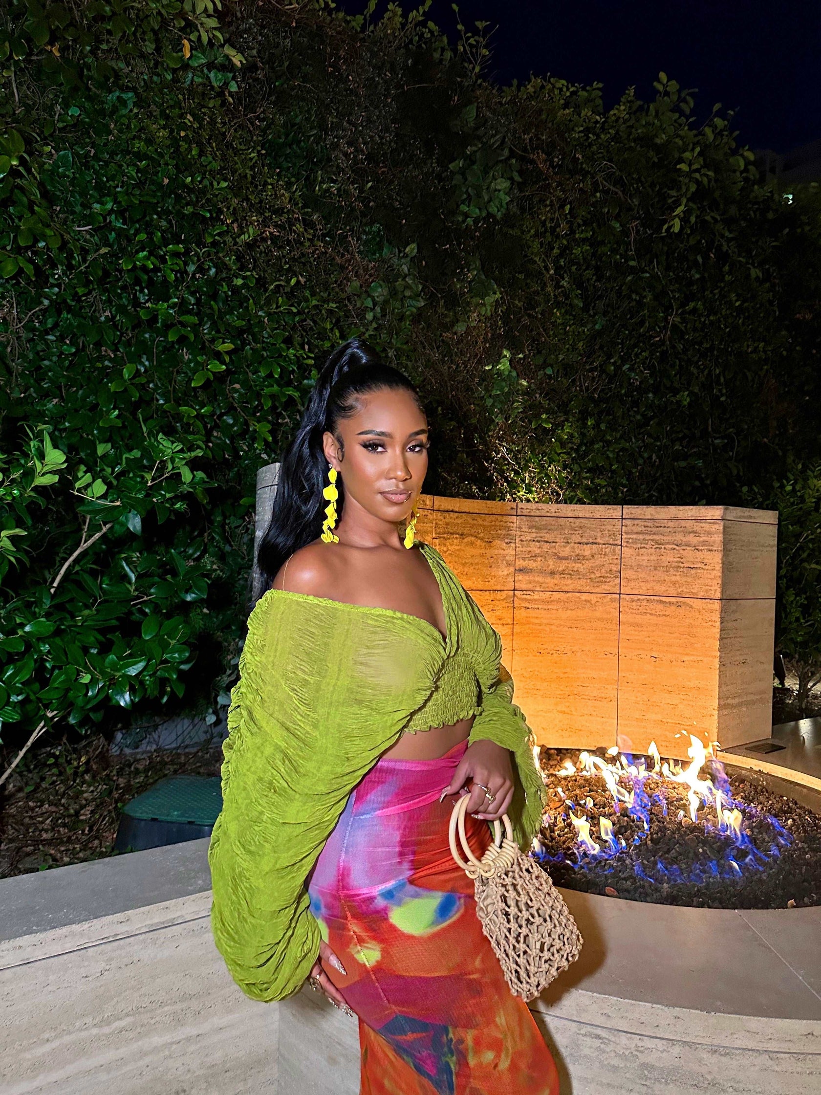 Coco Cropped Blouse - Olive