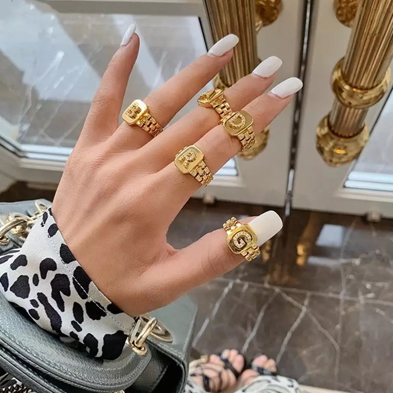 Pandora Alphabet Rings – Pink Plastic